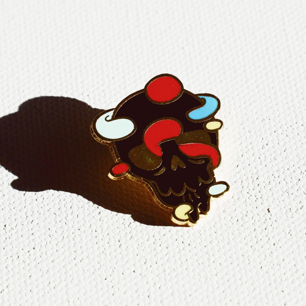 Corrupted Skull enamel pin – Panella Bread Co.